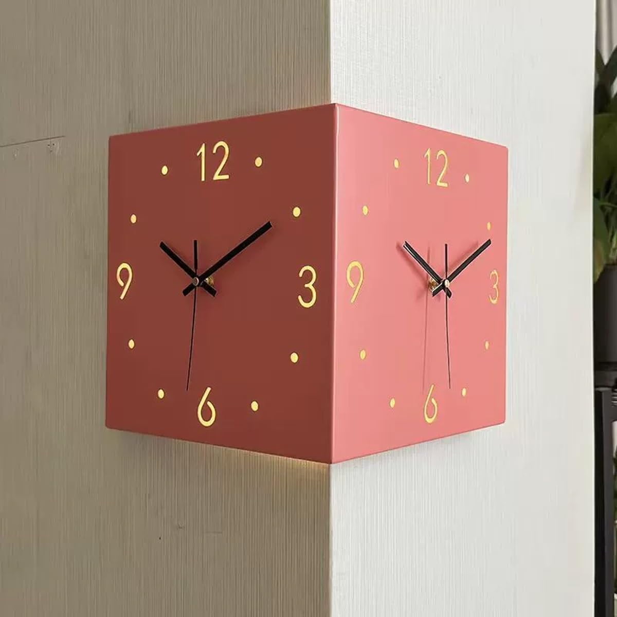 Double Sided Wall Clock with Light, Corner Wall Clock with Light,Square ...