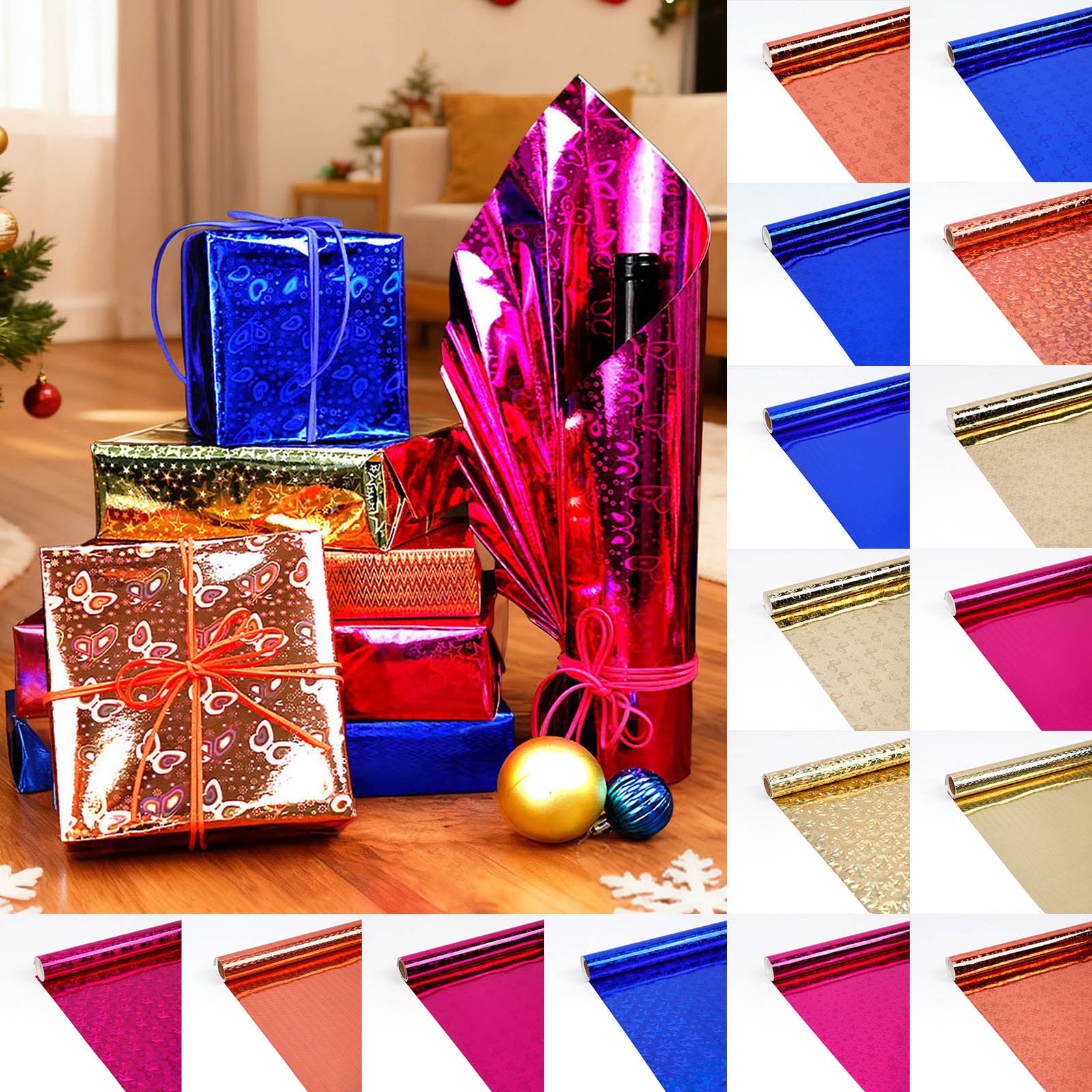 Double-Sided Watercolor Gift Wrapping Paper - Thick Festive Wrapping ...