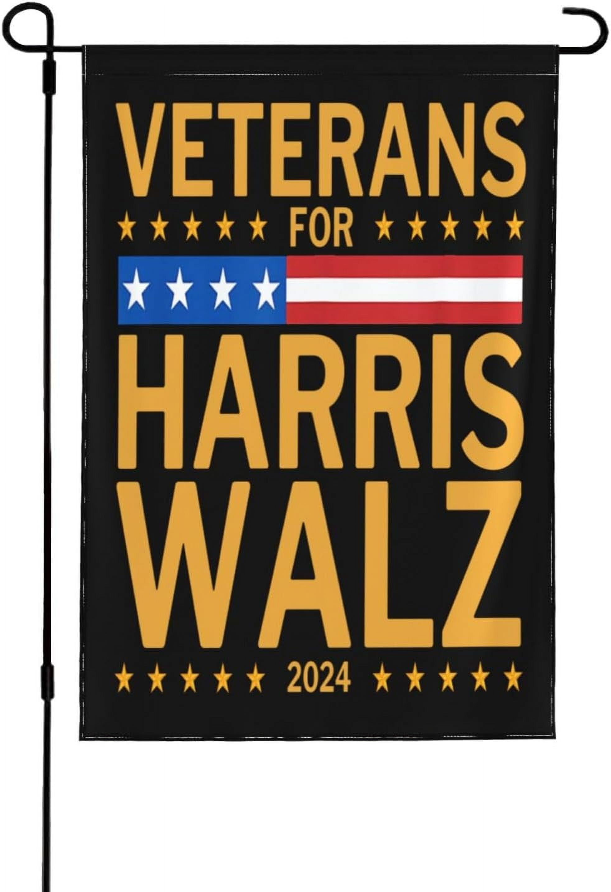 Double Sided Yard Flag Veterans For Harris Waltz 2024 Garden Flag ...