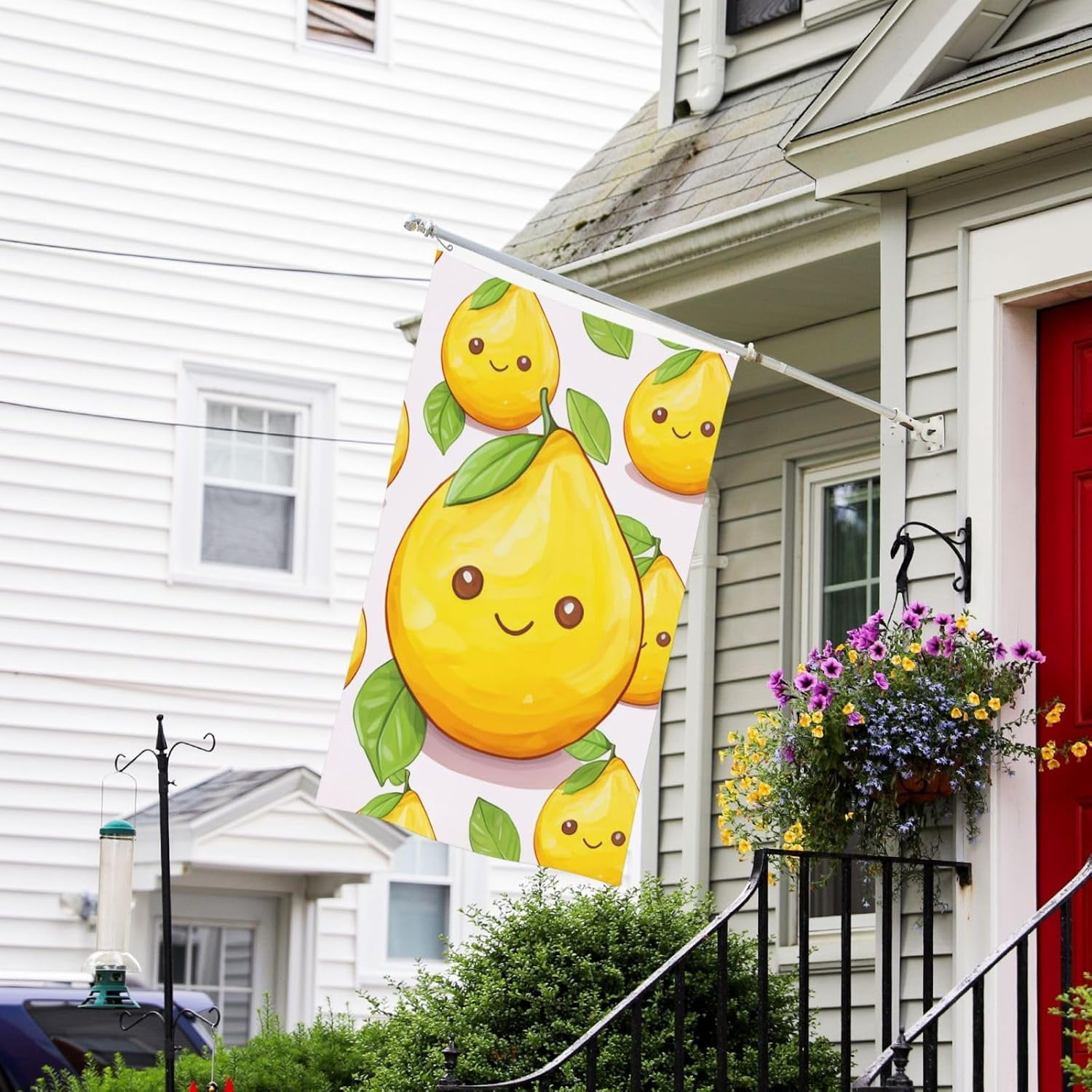 Double Sided Yellow Lemon Garden Yard Flags Greeting Banner Fade ...