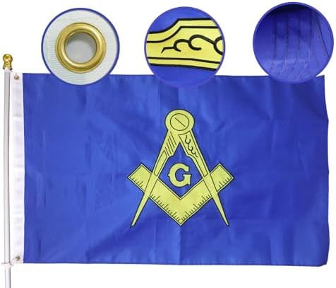 Double Sides Freemason Masonic Flag 3x5 Ft large Outdoor - Embroidered ...