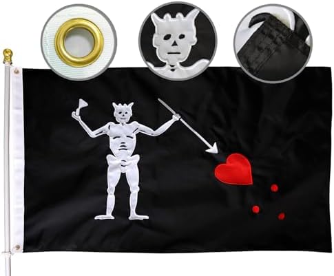 Double Sides Pirate Edward Teach Flag 3x5 Ft Outdoor Large ...