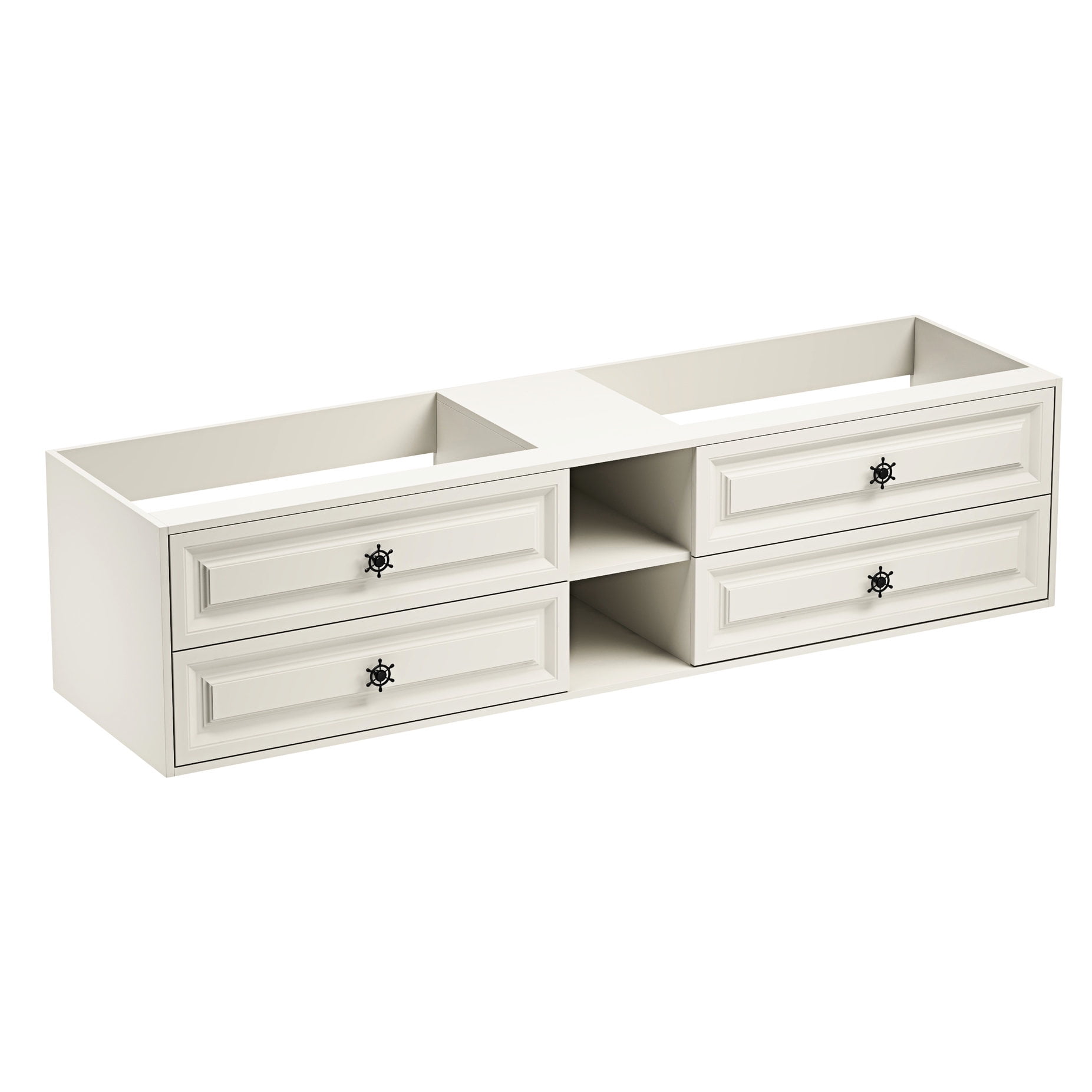 Double Sink Wall Mounted Bathroom Vanity | Maximizes Space and Has Soft ...