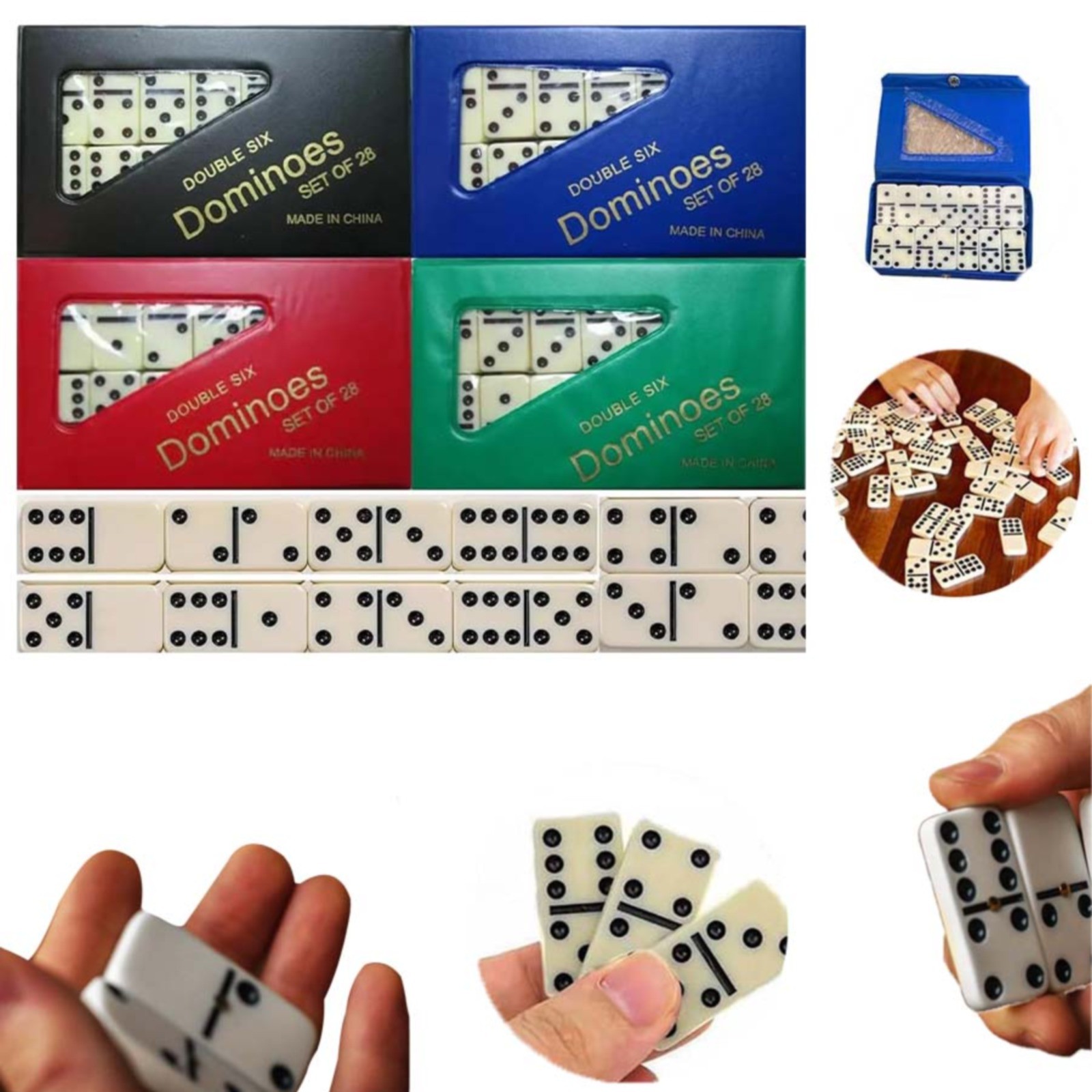 Double Six Dominoes Set of 28 – Classic Game with Tiles Travel Friendly ...