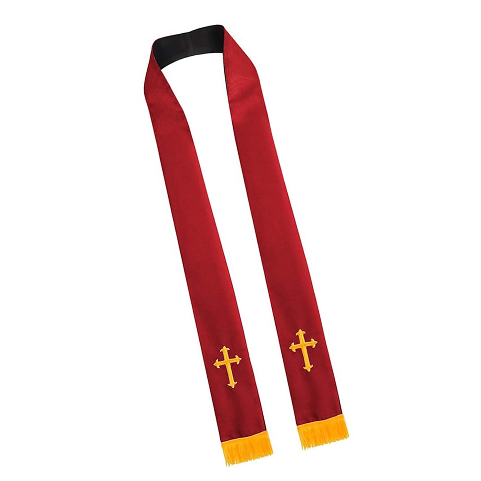 Double Size Religious Stole with Embroidery Crossed Pattern For Clergy ...