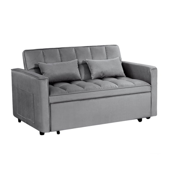 Double Size Sofa Beds Modern 2-Seater Sofa, 54" Pull-Out Sleeper Sofa ...