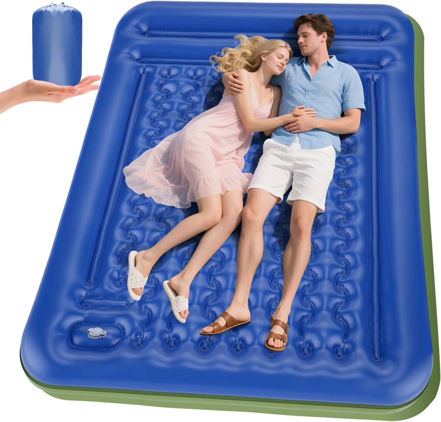 Double Sleeping Pad for Camping, Extra Thick 5 Inch Self-Inflating 2 ...