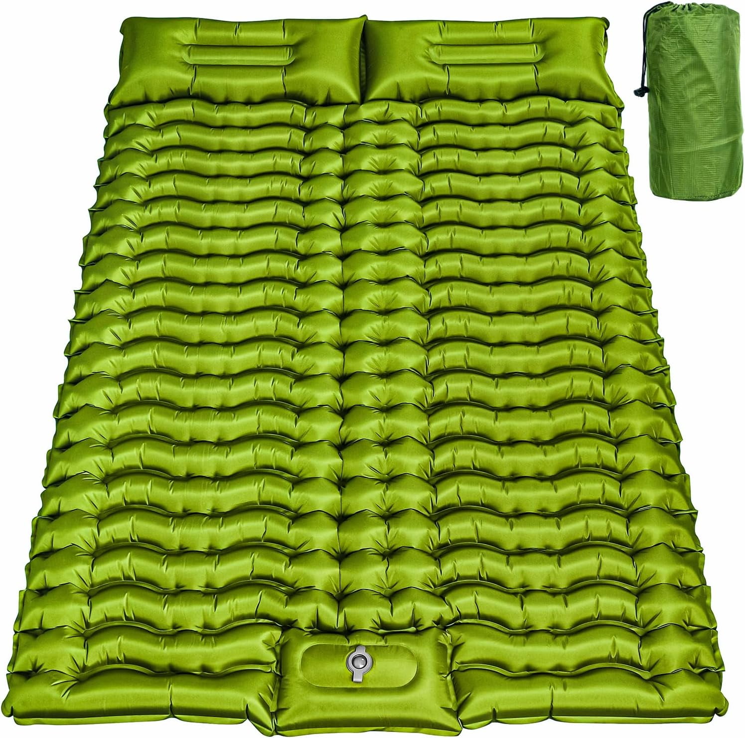 Double Sleeping Pad for Camping, Self Inflating 4" Extra-Thick Camping ...