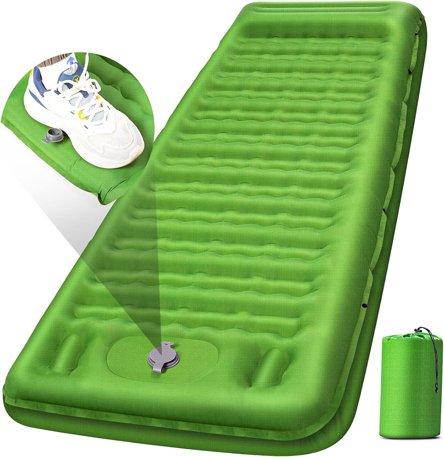 Double Sleeping Pad Camping, Self Inflating 6'' Extra-Thick 2 Person ...