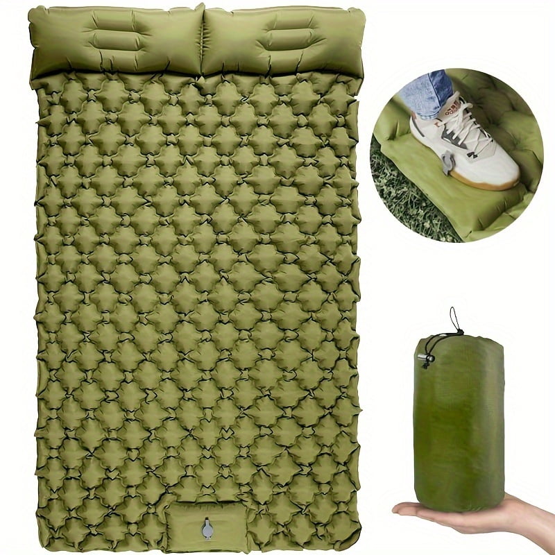 Double Sleeping Pad, Ultra-Light And Compact Inflatable Mat With Foot ...