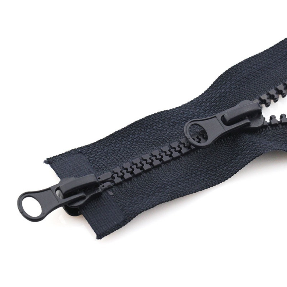 Double Slider #5 Open End Resin Zipper Jacket Long Zips Two Way Chunky ...