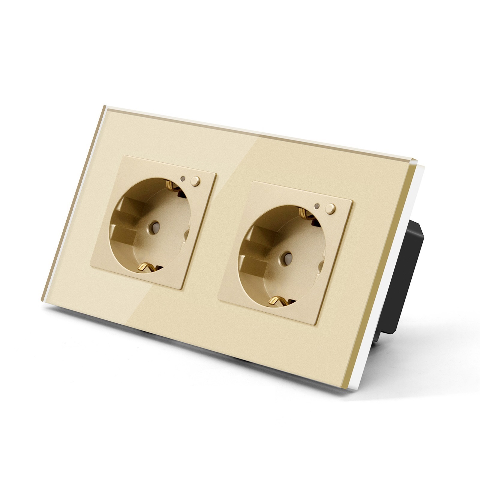 Double Socket With Luxury Crystal Glass Frame 157mm Work With Smart ...