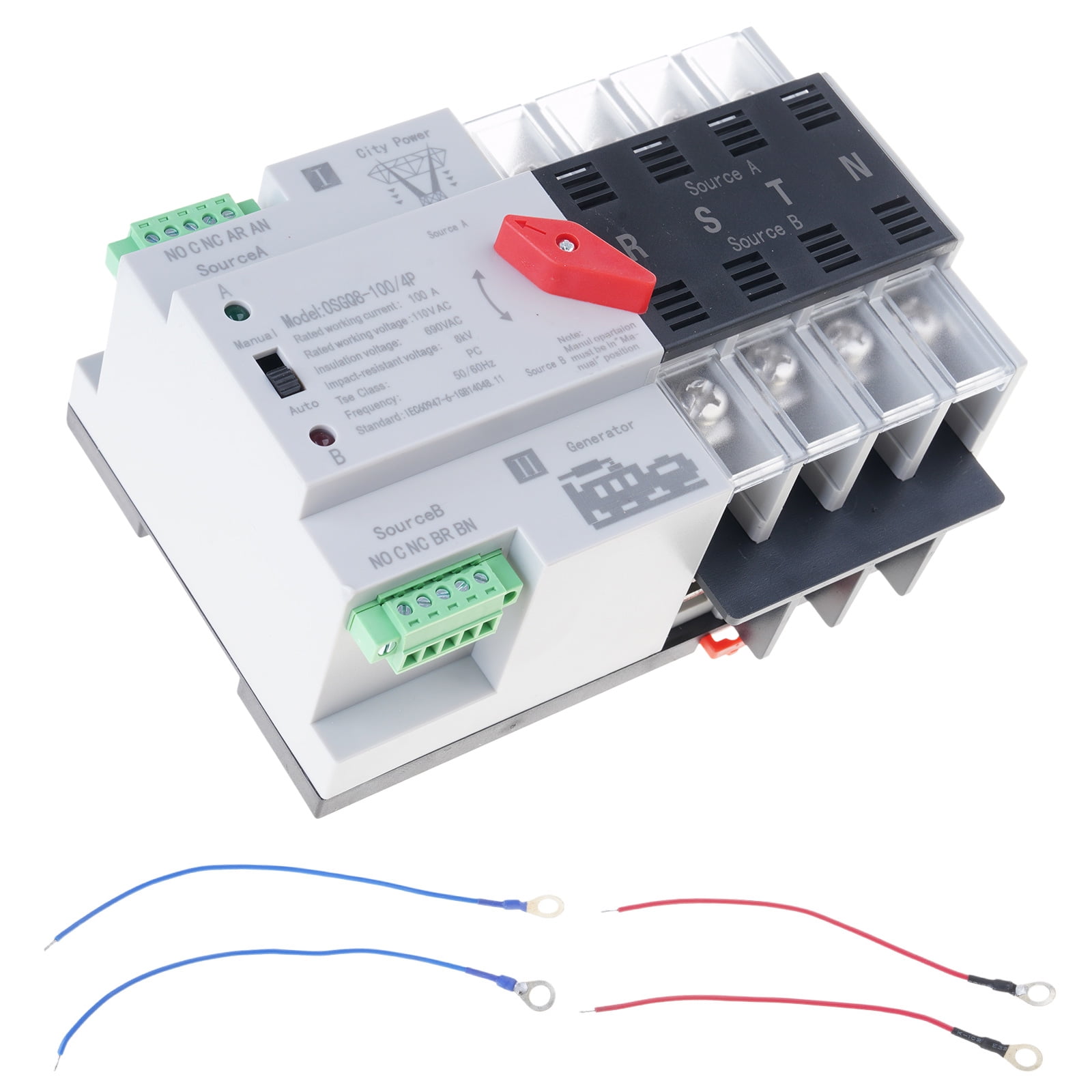 Double Source Automatic Transfer Switches 100A 4Pole Fast Electrical ...