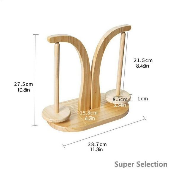 Double Spool Wooden Yarn Holder Stand With Magnetic Spindle, Rotating ...