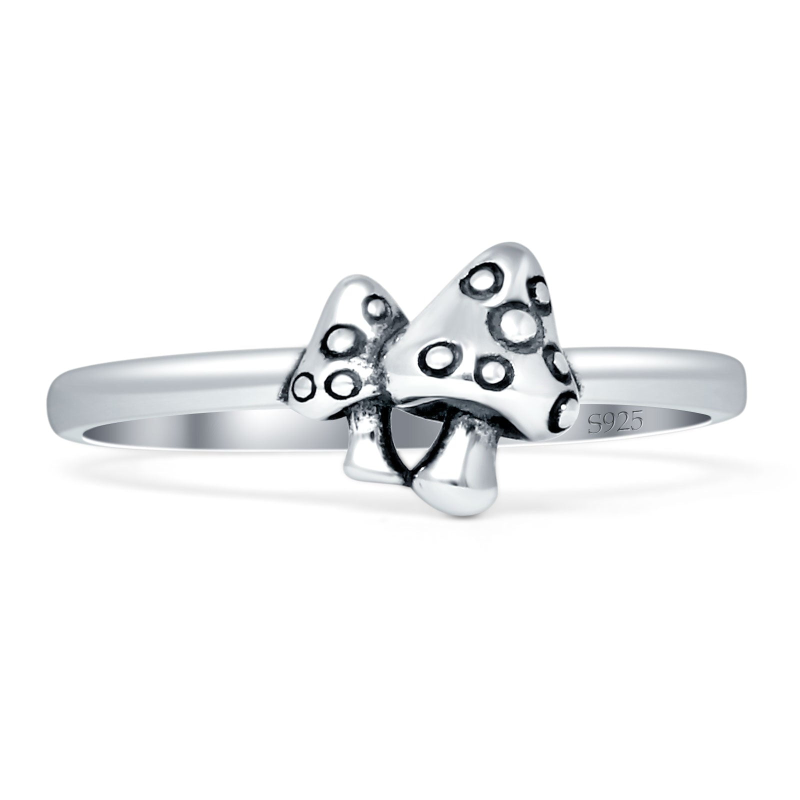 Double Spotted Mushroom Oxidized Rings 925 Sterling Silver Size 7 ...