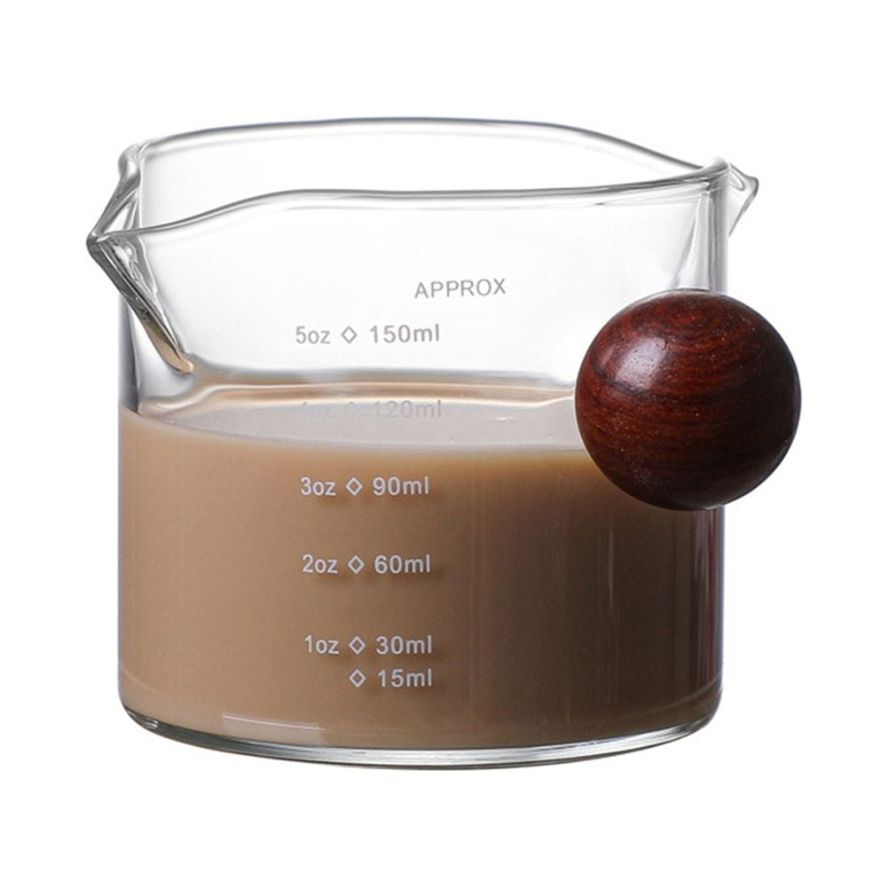 Double Spout Espresso Shot Glass,5 Oz Measuring Triple Pitcher with ...