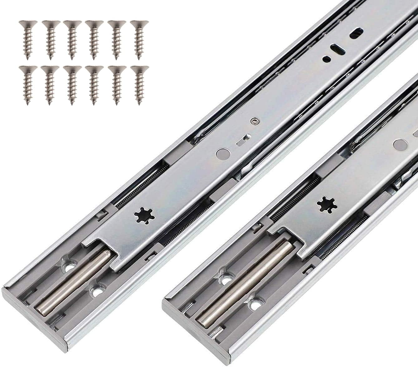 Double Spring Soft Close Drawer Slides 24 inch (10 Set/Pair) Full ...