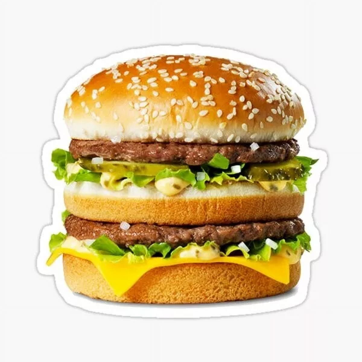Double Stack Cheese Burger Sesame Bun Burgers Fast Food Sticker Phone ...