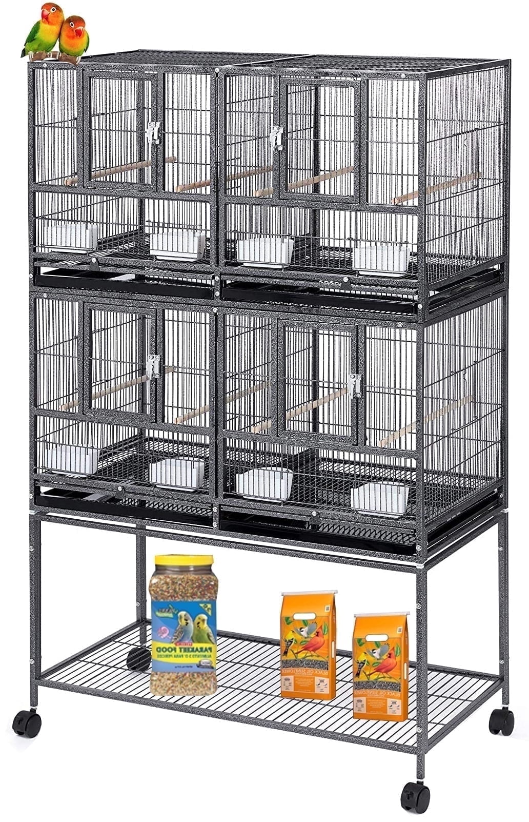 Double Stacker With Center Divider Breeder Breeding Bird Flight Rolling ...