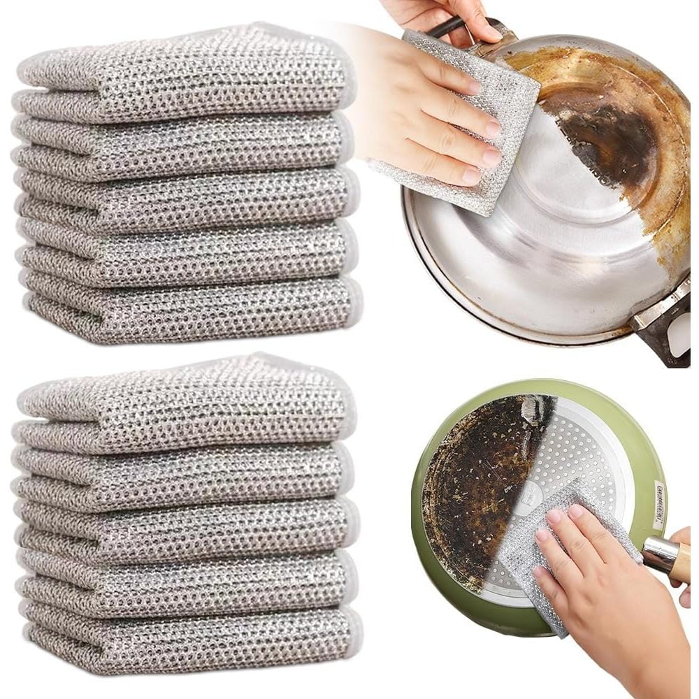 Double Stainless Steel Scrubber, 2024 Upgraded Non Scratch Scrubbing ...