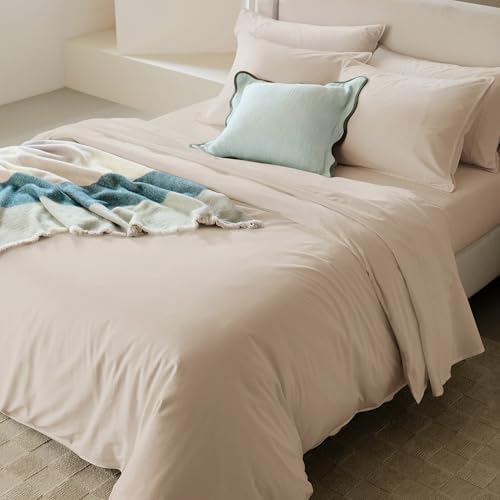 Double Stitch 100% Organic Cotton Duvet Cover - Soft 3 Piece Bedding ...