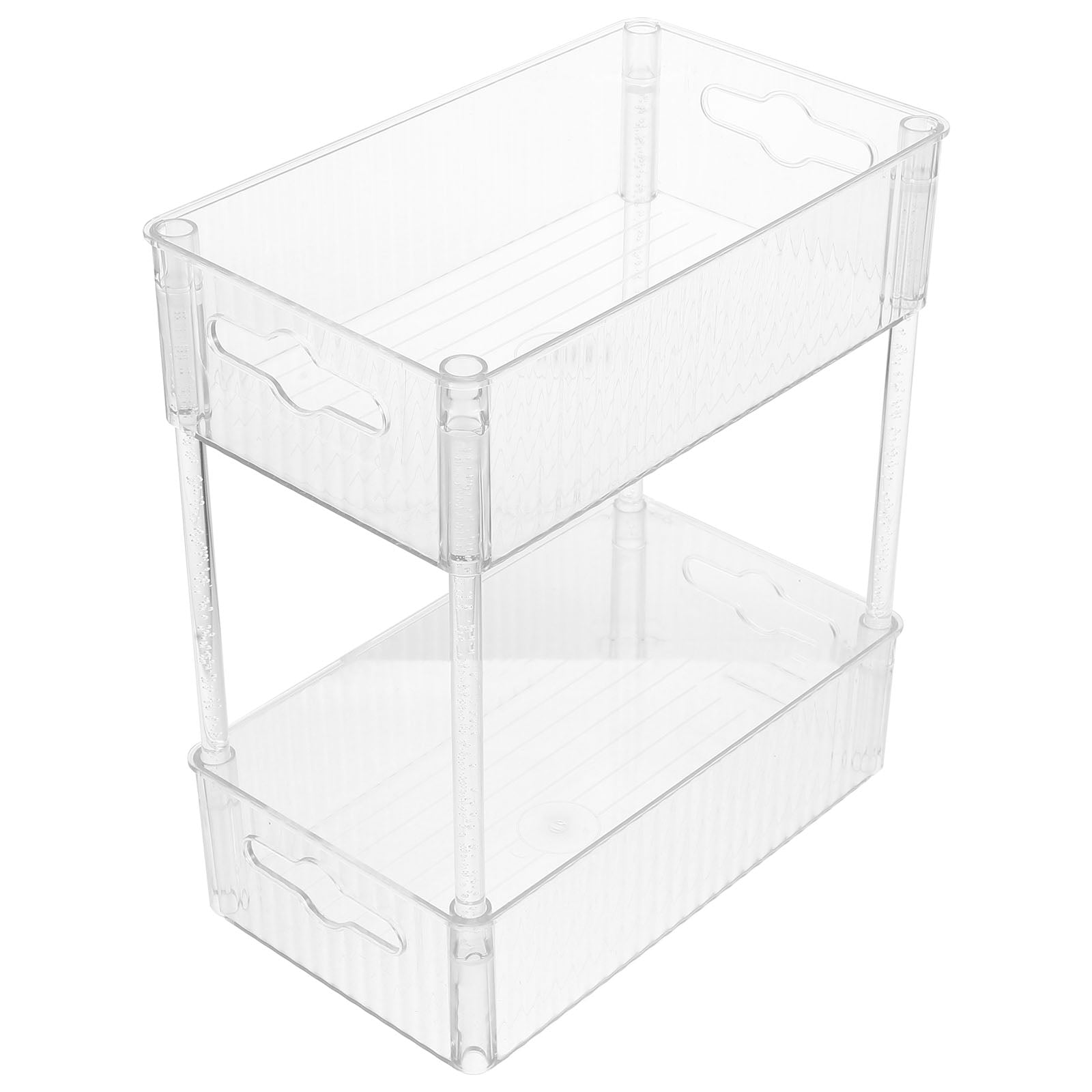 Double Storage Rack Storage Shelf Cosmetic Organizer Clear Perfume ...