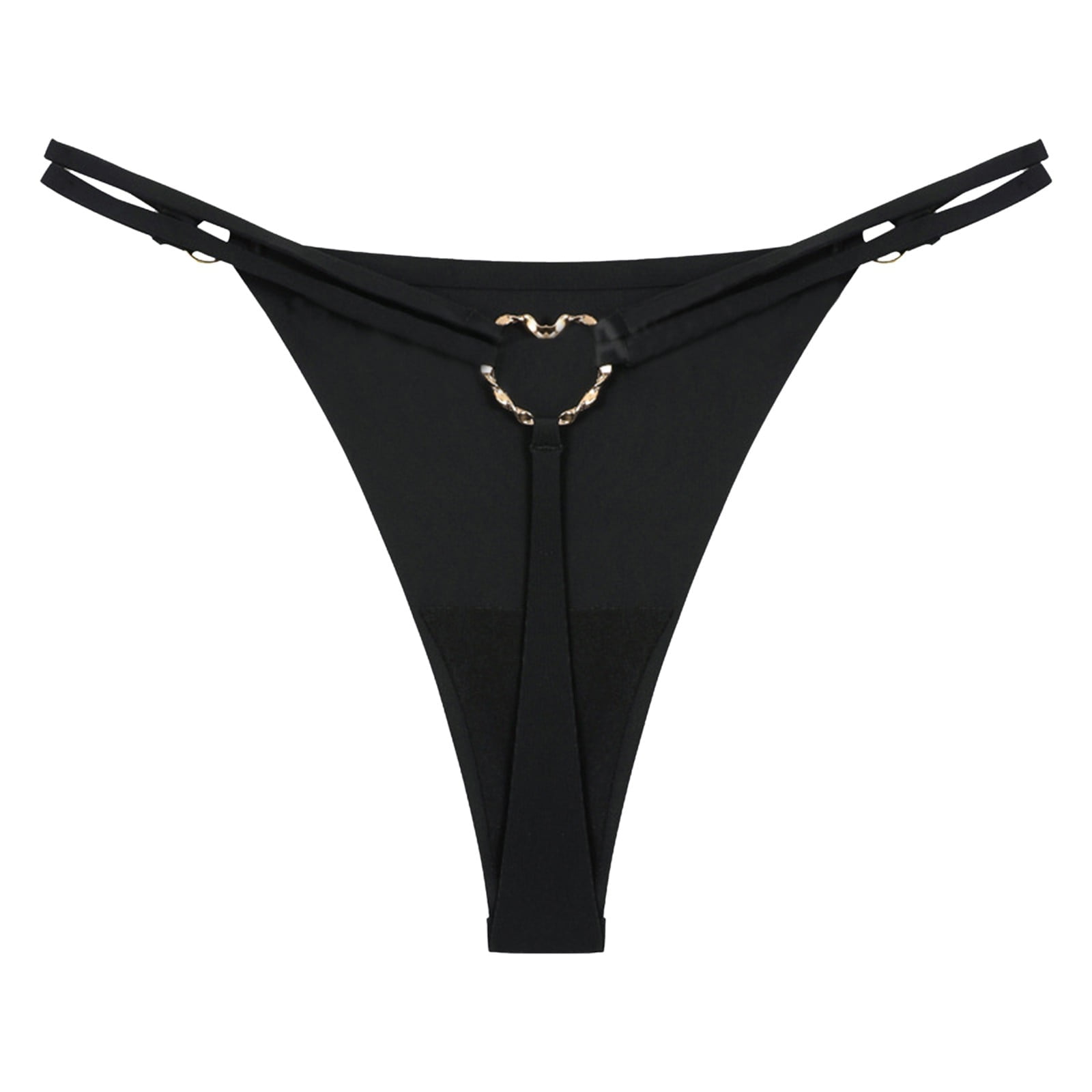 Double Strap Thong Underwear Womens Non Back Sexy Buckle Low Rise ...