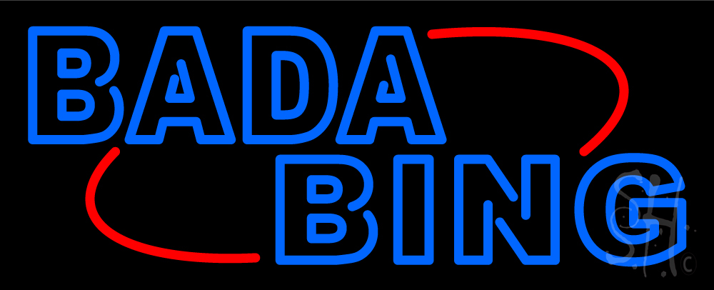 Double Stroke Blue Bada Bing LED Neon Sign 13" Tall x 32" Wide - inches ...