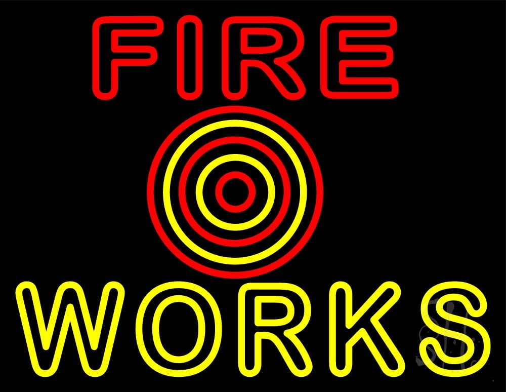 Double Stroke Stylish Fireworks LED Neon Sign 24 x 31 - inches, Clear ...
