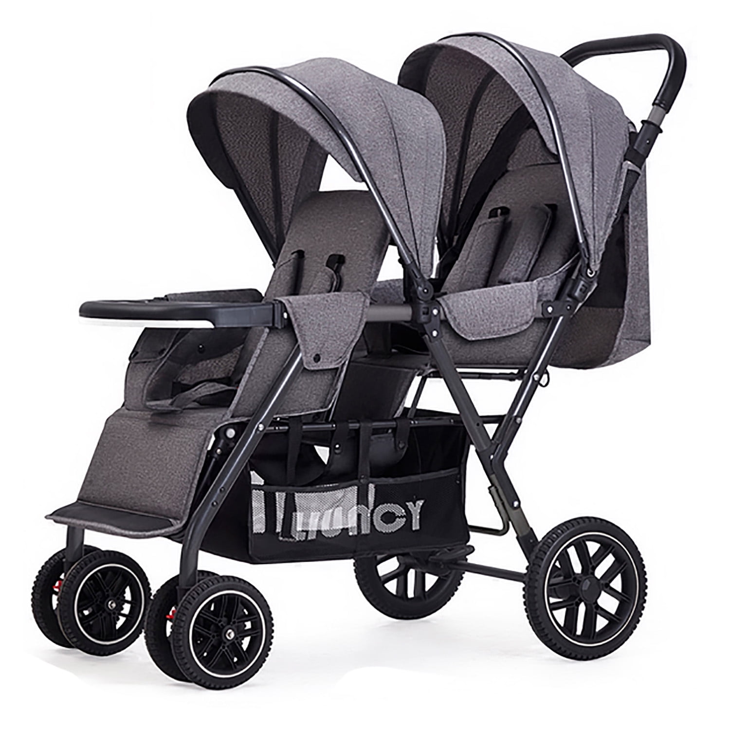 Double Stroller for Infant Toddler, Foldable Double Baby Stroller with ...