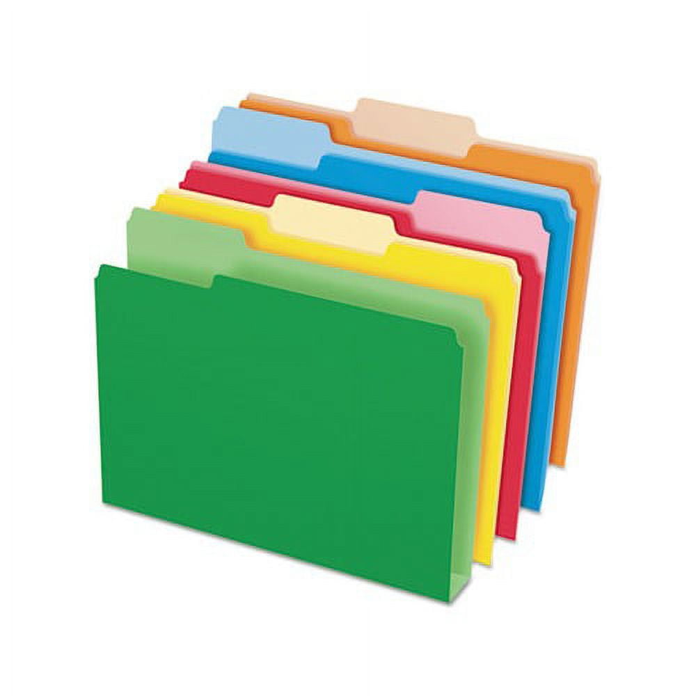 Double Stuff File Folders 1/3-Cut Tabs, Letter Size, Assorted, 50/Pack ...