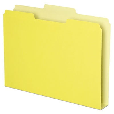 Double Stuff File Folders, 1/3-Cut Tabs, Letter Size, Yellow, 50/Pack ...