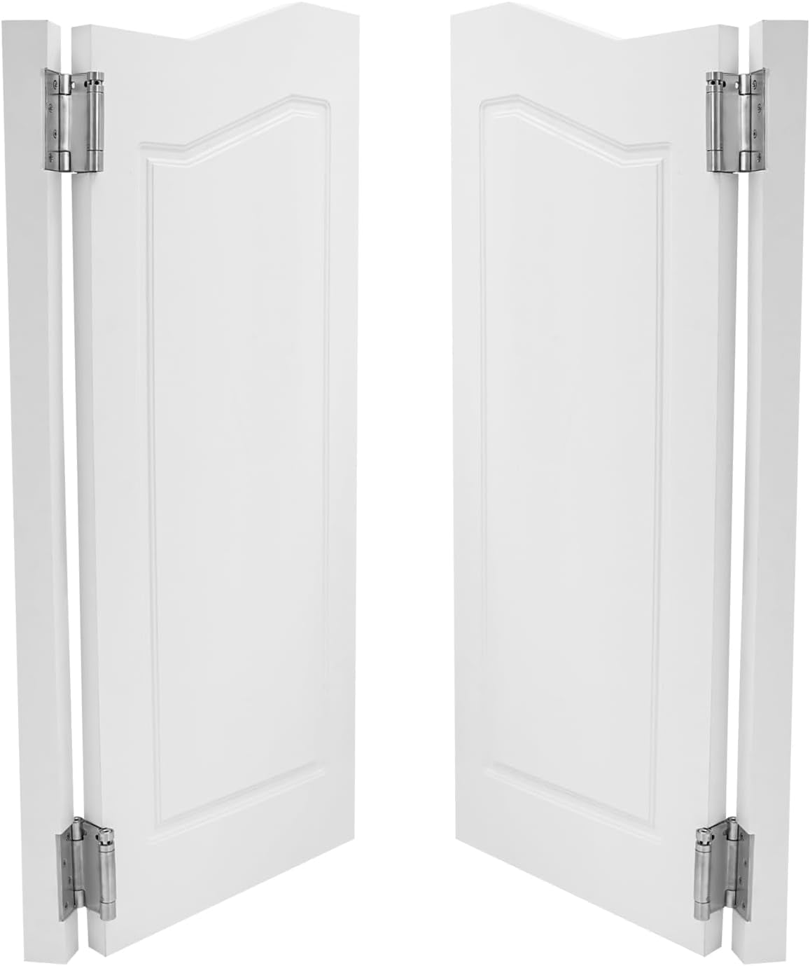 Double Swinging Door, White Wood Cafe Door Swing Saloon Doors with ...