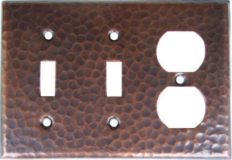 Double Switch-Outlet Hammered Copper Switch Plate - Walmart.com