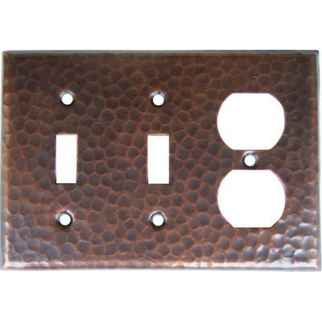 Double Switch-Outlet Hammered Copper Switch Plate - Walmart.com