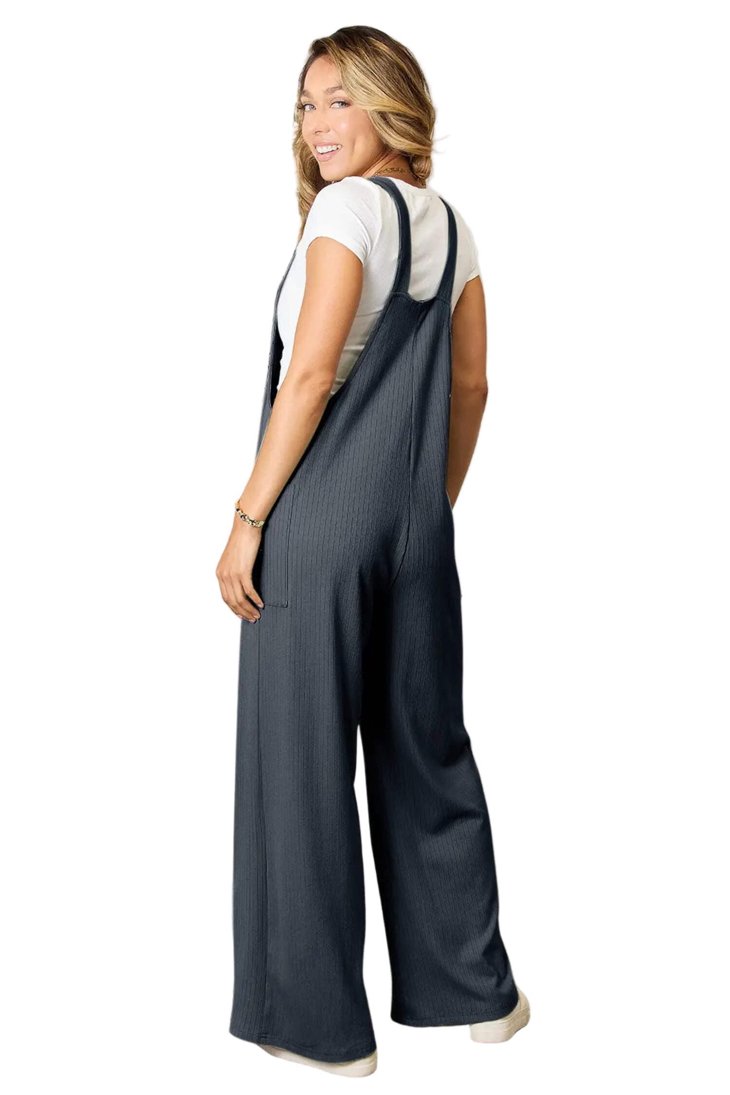 Double Take Full Size Wide Strap Overall with Pockets - Walmart.com