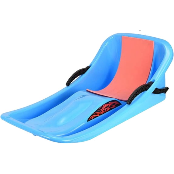 Double Thickened Sled, Snow Sledge with Backrest, Double Handle ...
