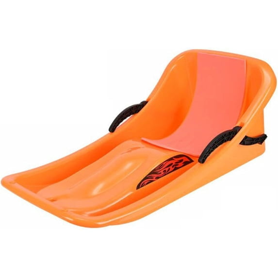 Double Thickened Sled, Snow Sledge with Backrest, Double Handle ...