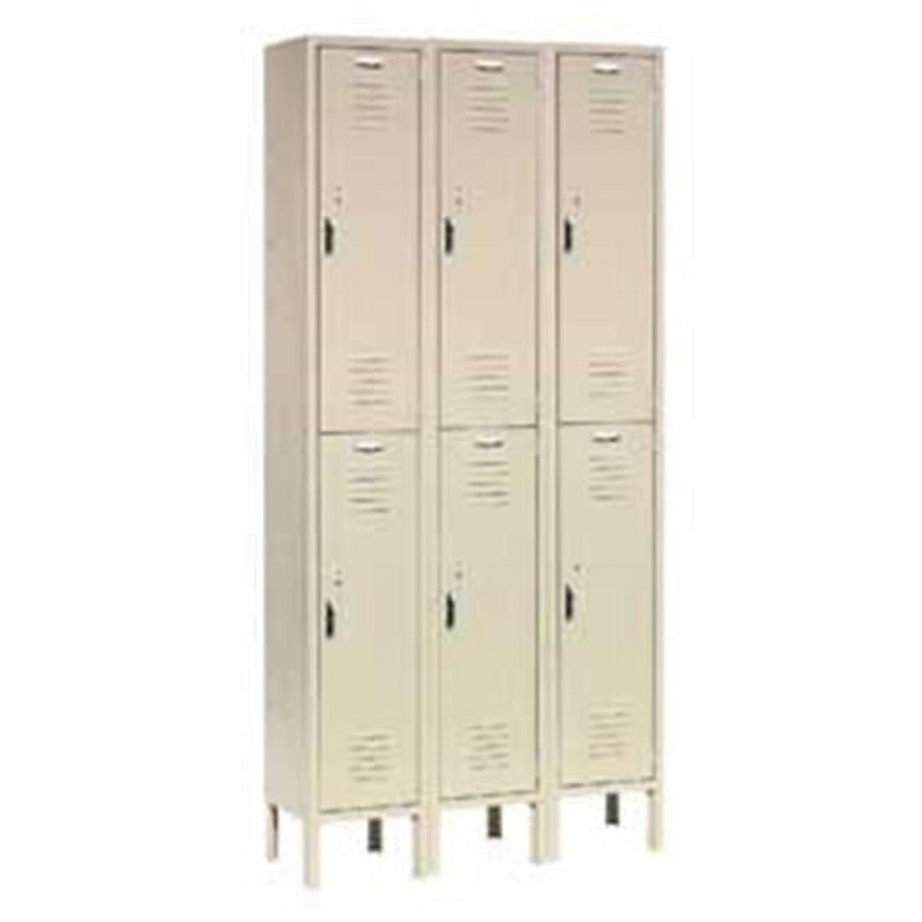 Double Tier Paramount Locker with 6 Door Assembled - Tan - 12 x 18 x 36 ...