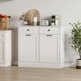 Double Tilt-Out Trash Can Cabinet – 20-Gallon Freestanding Wooden ...