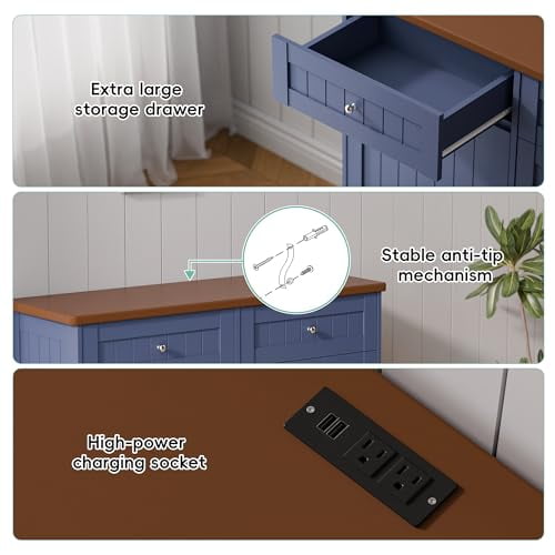 Double Tilt Out Trash Cabinet with Power Outlet, 10 Gallon Trash ...