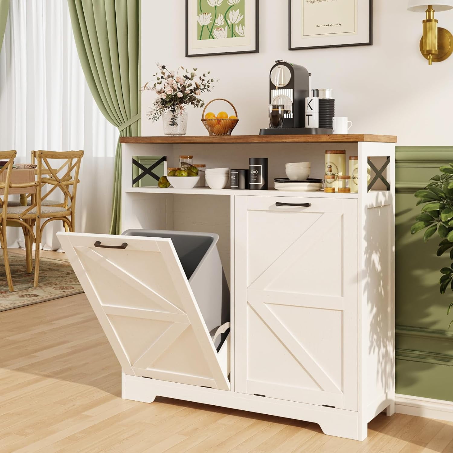 Double Tilt Out Trash Can Cabinet for 13*2 Gallon Garbage Can ...