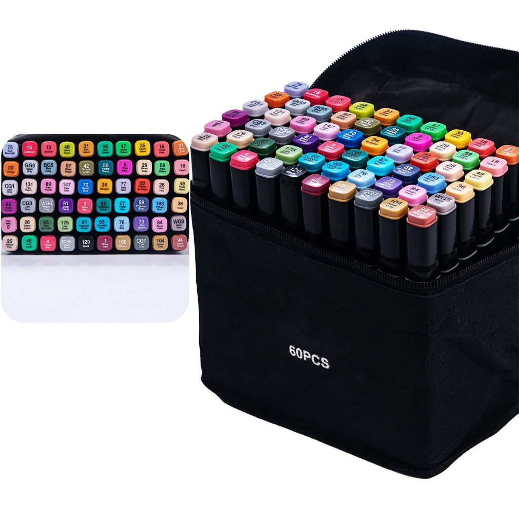 Double Tip Art Markers Set for Drawing and Sketching Feature Fine Point ...