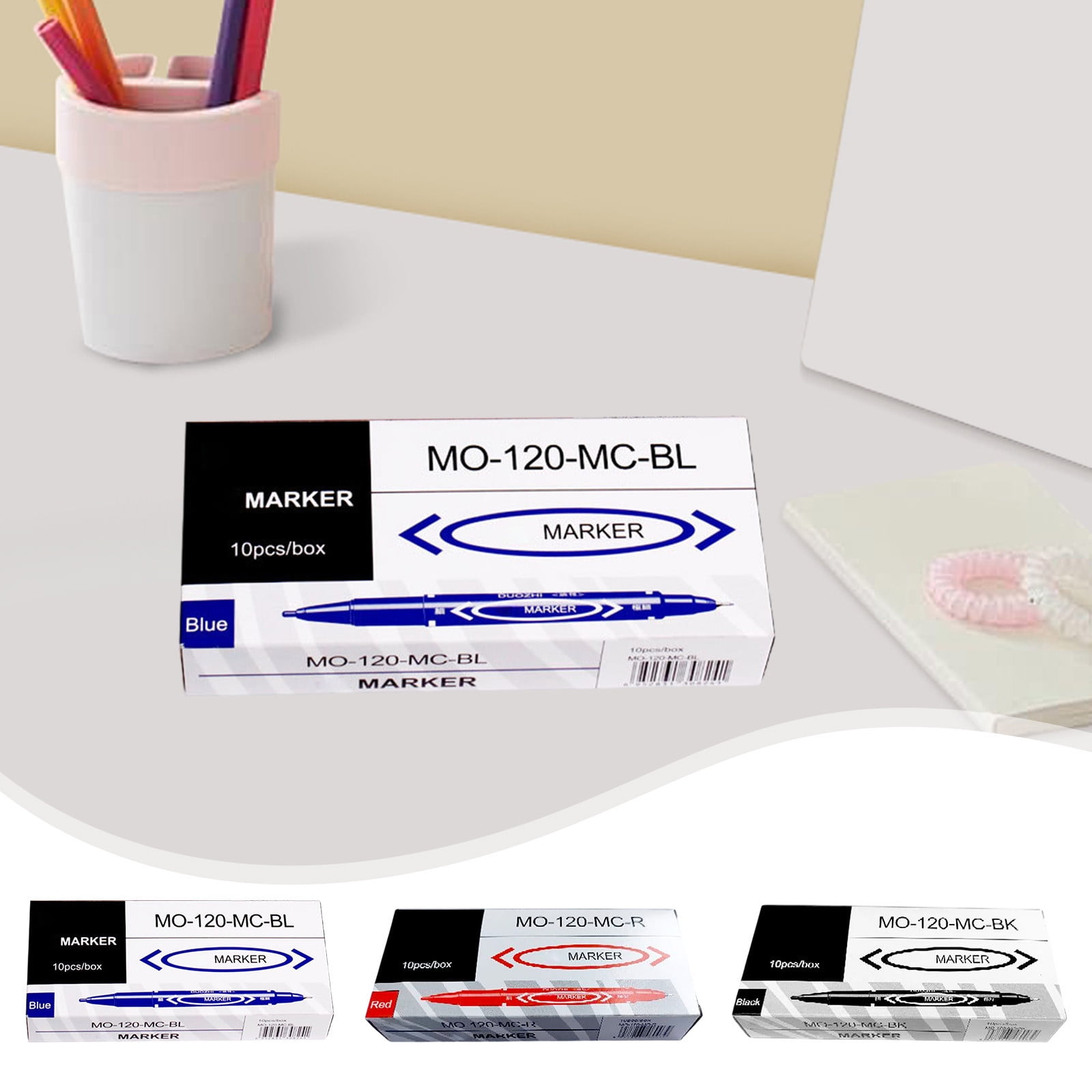 Double-Tip Outlining Pen Set | Oil-Based Waterproof Fine & Broad Tip ...