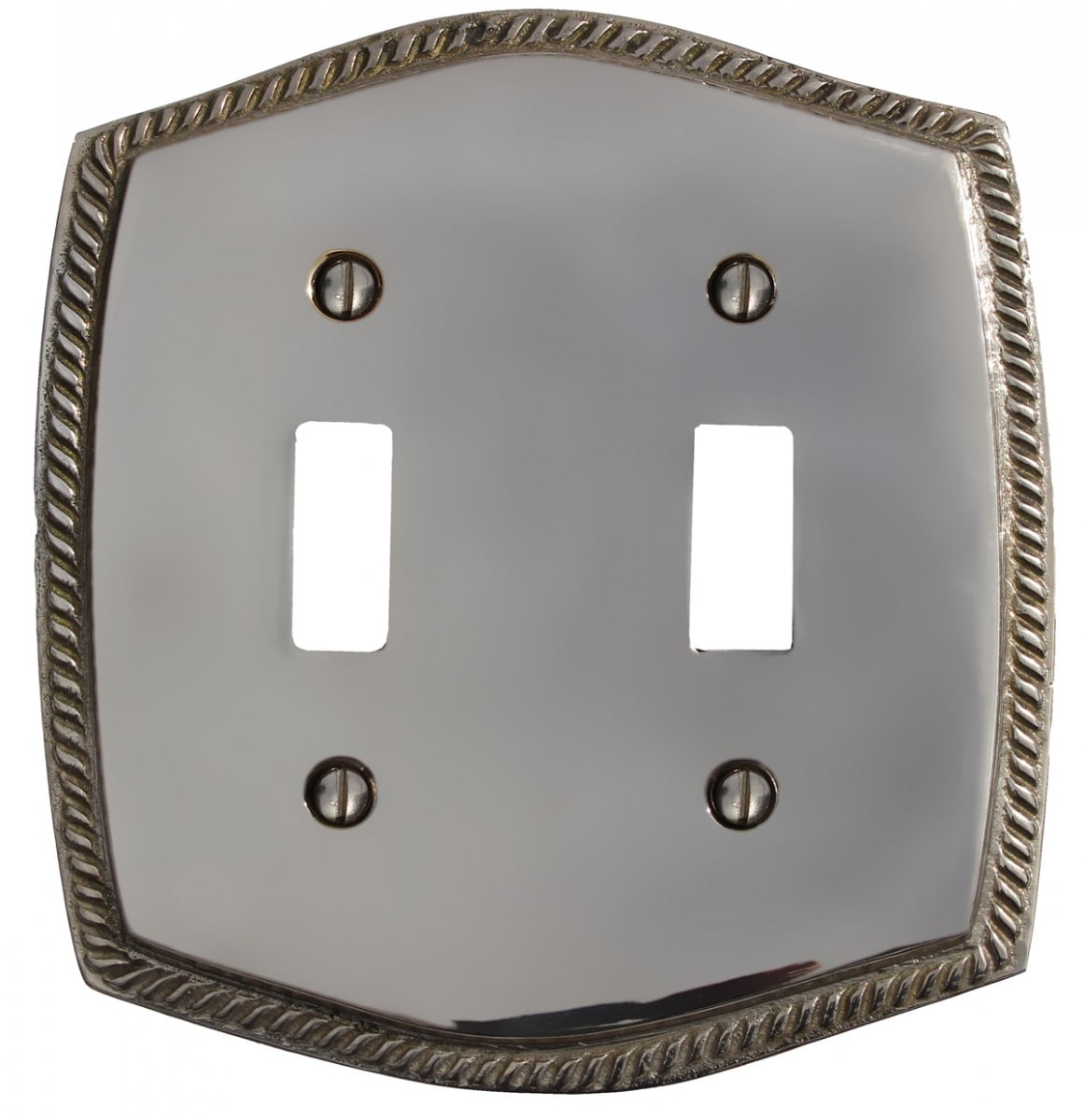Double Toggle Decorative Wall Switch Plate Braided Classic Chrome ...