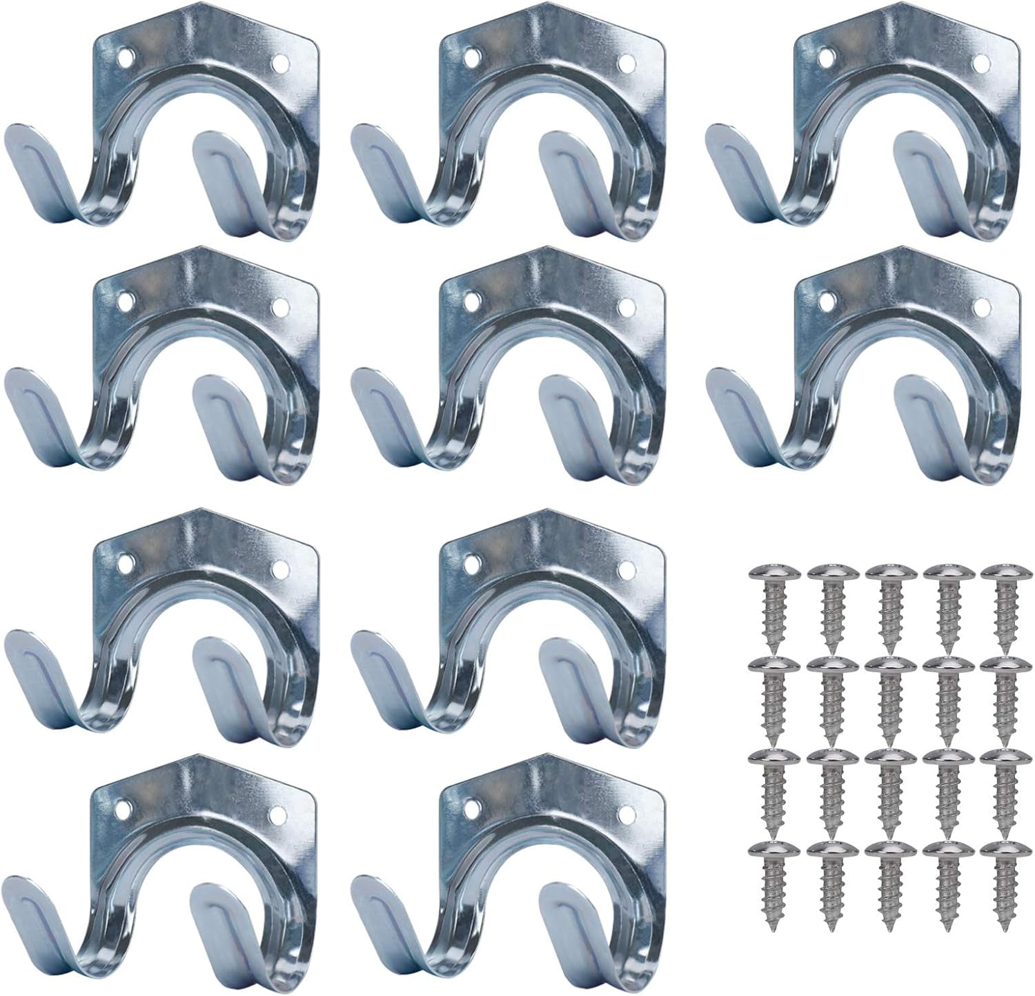 Double Tool Storage Hook, Galvanized Metal Utility Hooks, Wall Mounted ...