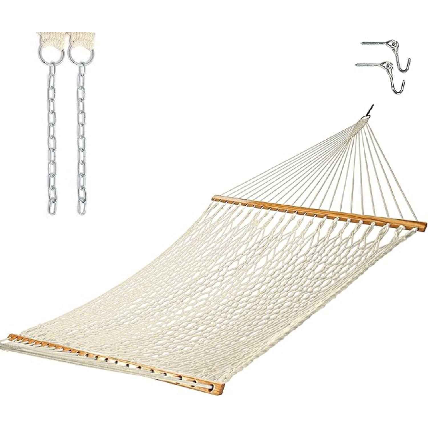 Double Traditional Hand Woven Cotton Rope Hammock with Free Extension ...