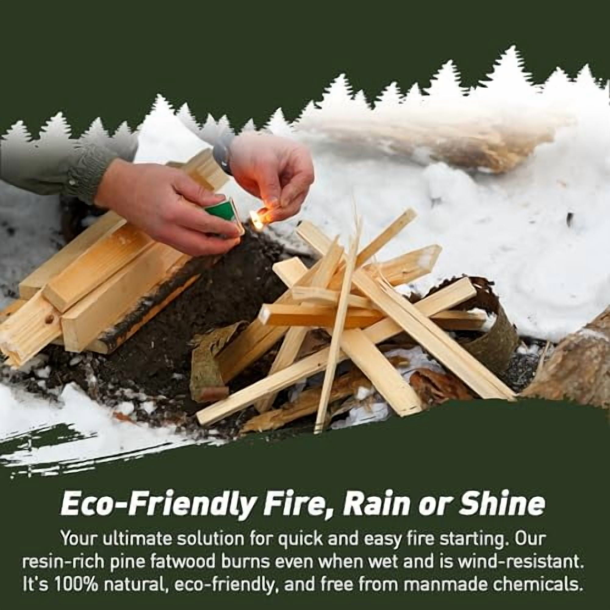 Double Tree Fatwood Fire Starter Sticks - Premium Organic Resin Rich ...