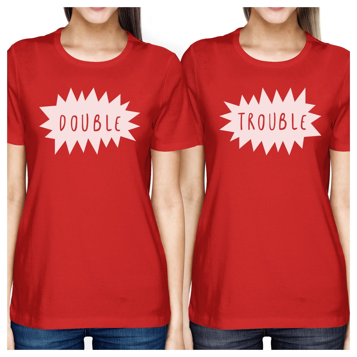Double Trouble BFF Matching Red Shirts - Walmart.com