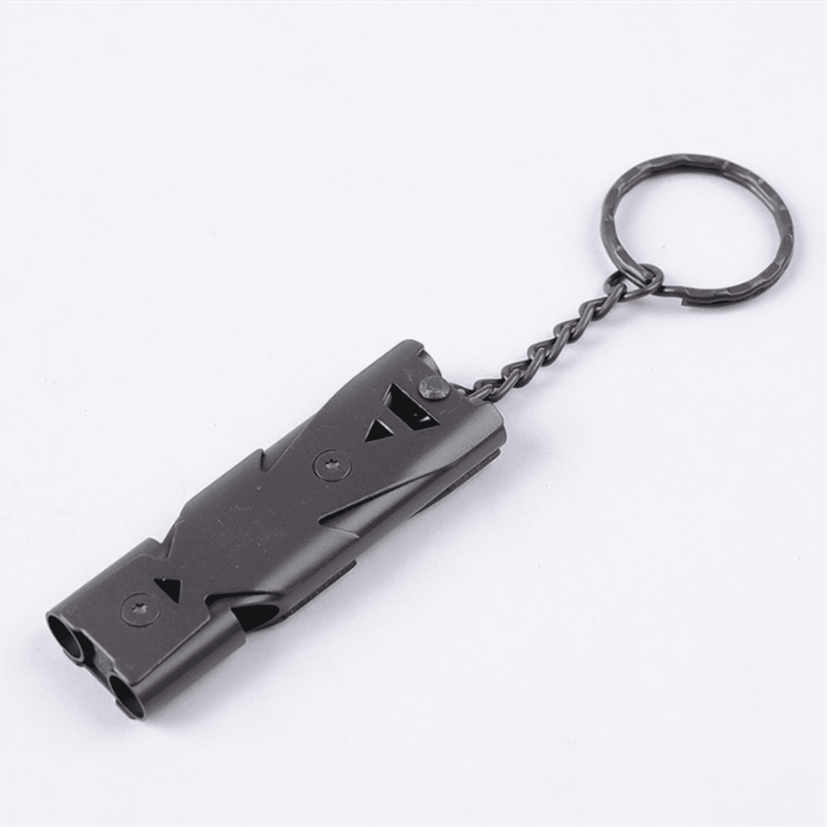 Double-Tube High-Decibel Whistle Outdoor Rescue Whistle Stainless Steel ...